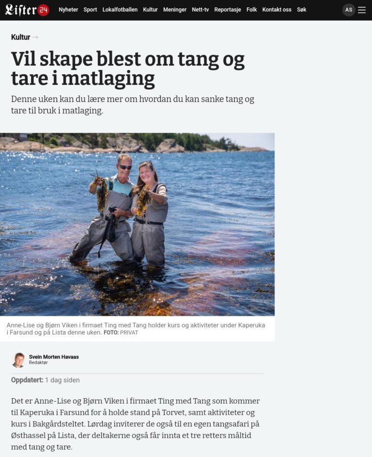 Vil skape blest om tang og tare i matlaging - Ting med Tang
